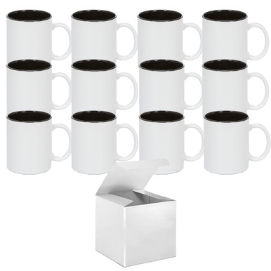 TWISTED ENVY 12 PACK 11 oz. Ceramic Sublimation Blank Mugs - BLACK ...