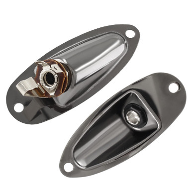 HARSKIYER Boat Style Output Jacks, Dark Silver Guitar Loaded Jack ...