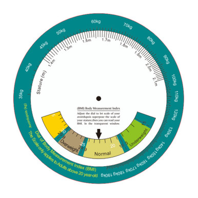 Upgraded BMI Body Mass Index Wheel Calculator Single Sided Easy ...