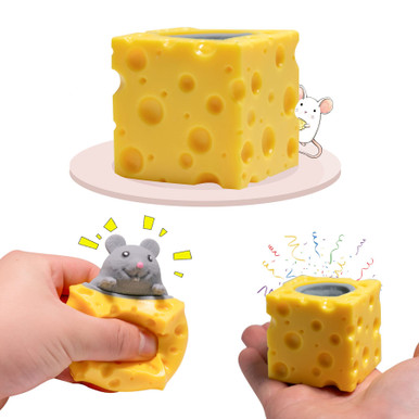 Holgosiu Squishy Cheese Toy Squeeze Cheese Rat Stress Ball Squishy ...