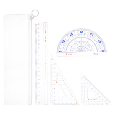 HARFINGTON 4 in 1 Ruler Set 20cm Straight Ruler Protractor Triangle ...