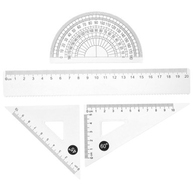 TEHAUX 1 Set Geometry Tools Protractor Measuring Ruler Drawing Ruler ...