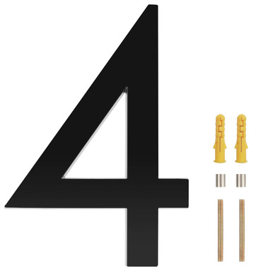 Becizy 4 Inch Floating House Number, Black Modern House Numbers, House ...