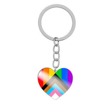 Nanafast Stainless Steel LGBTQ Pride Keychain Heart Gay Pride Keychain ...
