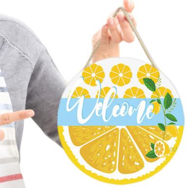 Summer Welcome Sign Front Door Sign Hello Summer Wooden Sign Hanger ...