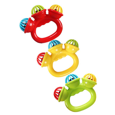 Abaodam 3pcs Soothing Toys Hand Shaking Bell Tambourine for Kids Hand ...