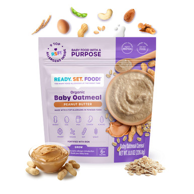 Ready, Set, Food! Organic Baby Oatmeal Cereal | Peanut Butter - 1 pack ...