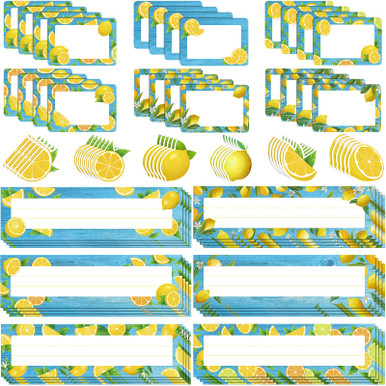 72 Pieces Lemon Name Tags Flat Name Plates Classroom Name Label Mini ...