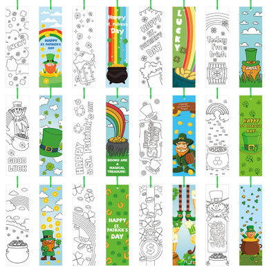 75Pcs St. Patricks Color Your Own Bookmarks, St. Patricks Coloring ...