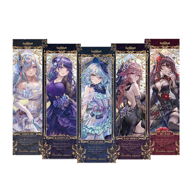 Genshin Impact Bookmark Game Character Figure Collection Laser Card ...