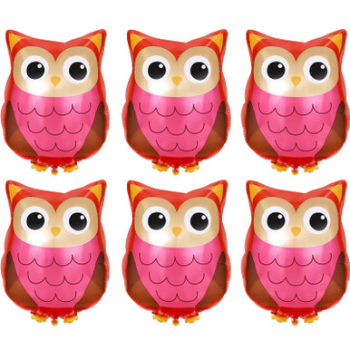 Owl Balloons 6 Pcs Foil Helium Owl Shaped Animal Party Balloons Cartoon ...