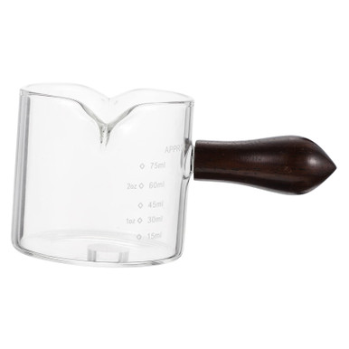 MAGICLULU Double Mouth Milk Cup with Wooden Handle Expresso Coffee ...