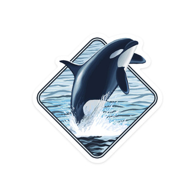 Die Cut Sticker Orca Whale Jumping, Contour Vinyl Sticker 1 to 3 inches ...