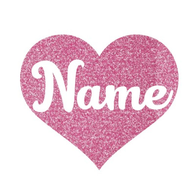 Personalized Name Heart Iron On Decal, Heat Transfer, Tshirt Decal ...
