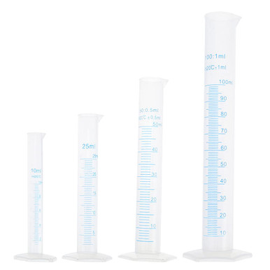 Baluue 4pcs Graduated Cylinder Plastic Measuring Cup Science Measuring ...