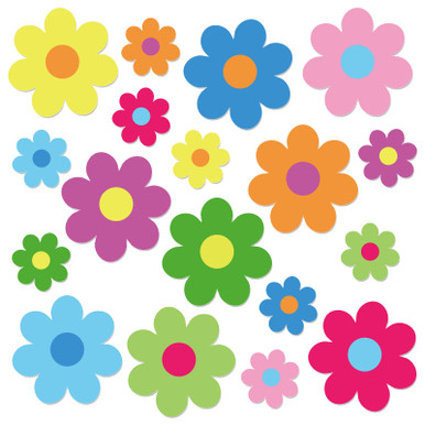 Whaline 54Pcs Spring Flower Cut-Outs Bulletin Board Decor, 2 Sizes ...