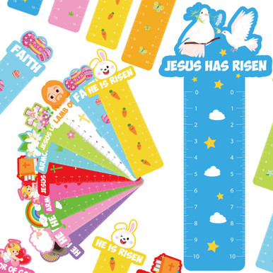 Resurhang 150 Pcs Easter Bookmark Rulers 10 Style Jesus Cross Measuring ...