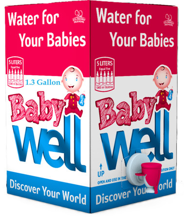 Baby Well Natural Purified Baby Water, 1.3 Gallon Bag in a Box (5 Liter ...