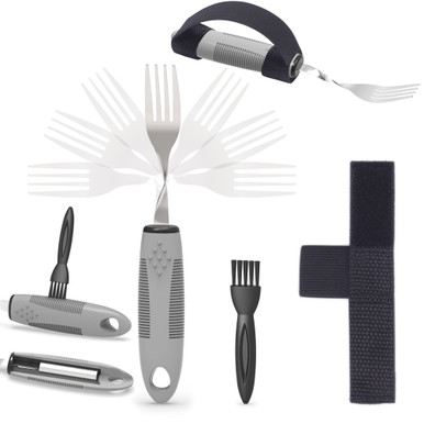 PKPKAUT Bendable/Weighted Forks for Hand Tremors, Adaptive Handicap ...