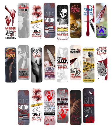 True Crime Bookmark Set. 10 Double Sided Bookmarks with Crime Themes ...