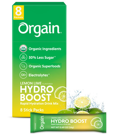 Orgain Organic Hydration Packets, Electrolytes Powder - Lemon Lime ...