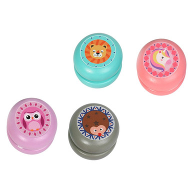 VICASKY 4pcs Wooden Yo-yo Kids Yoyo Outdoor Playing Toy Wood Yos Toys ...