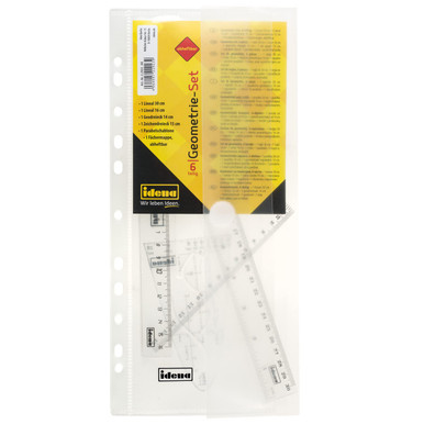 Idena 22923 Geometry Set 6 Pieces with 2 Rulers, Drawing Triangle ...