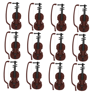 jojofuny 12 Sets Mini Violin Home Decor Fake Violin Model Worlds ...