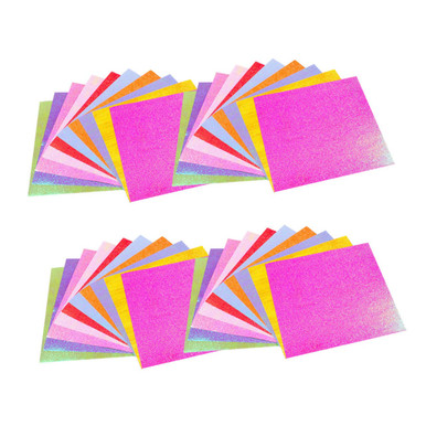 TEHAUX 100pcs Pearl Glitter Origami Cardstock Colored Kids Crafts ...