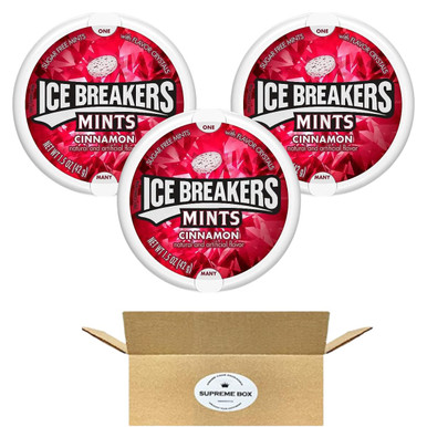 ICE BREAKERS Cinnamon With Cooling Crystals, Sugar Free Breath Mints ...