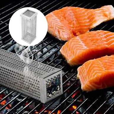 Pellet Smoker Tube 6 Inch Stainless Steel Perforated Wood Pellet Tube ...