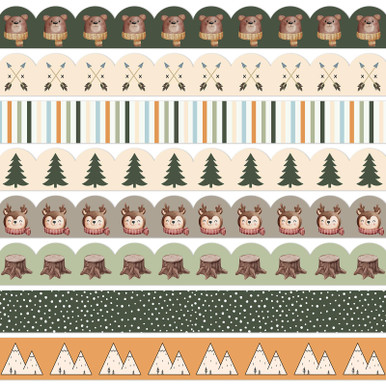 Whaline 82Ft Woodland Creature Bulletin Board Borders Cute Bear Deer ...