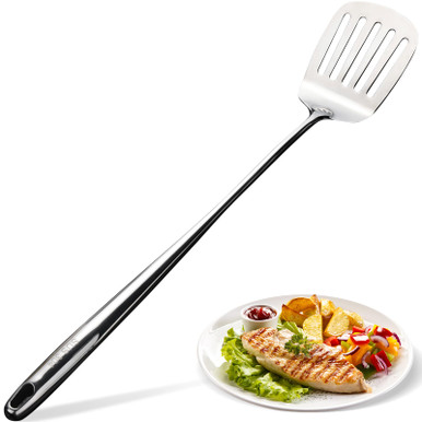 Wok Turner Spatula - Stainless Steel Wok Utensils - 17in Mirror Process ...