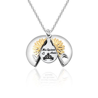 PLITI Quinceanera Gift Sweet 15th Birthday Sunflower Locket Necklace ...
