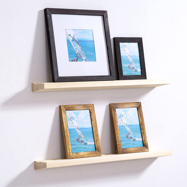 AUYKBVK Natural Wood Floating Shelves for Wall 24 Inch Photo Frame ...