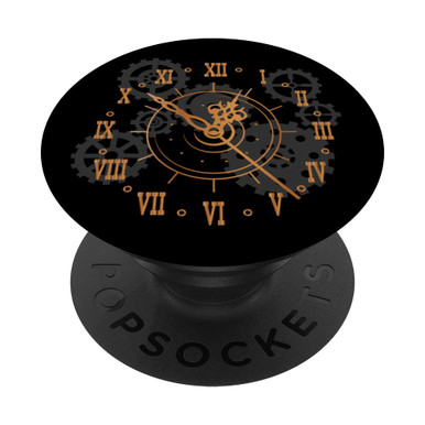Vintage steampunk clock, gears steampunk PopSockets Swappable PopGrip ...