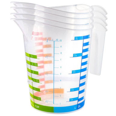 Plastic Measuring Cup For Liquids 4 -Cup With Easy To Read Measurements ...