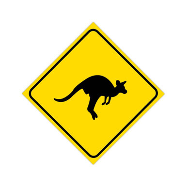 Kangaroo Crossing Xing Metal Sign Beware of Kangaroo Aluminum Caution ...