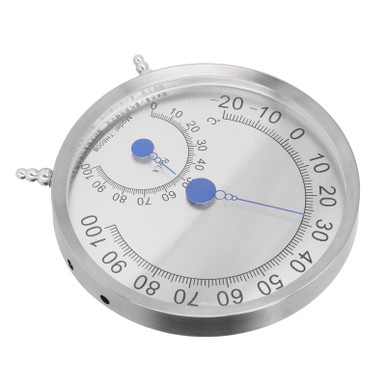 Round Thermometer, BurrFree Alloy Dial Wall Thermometer, Stainless ...