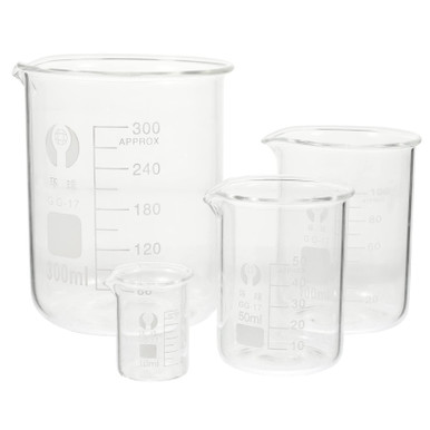 NAMOARLY 4pcs Set glass beaker laboratory glassware science measuring ...