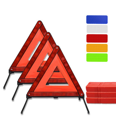 3 Pack Emergency Warning Triangles, Reflective Warning Triangle Dot ...