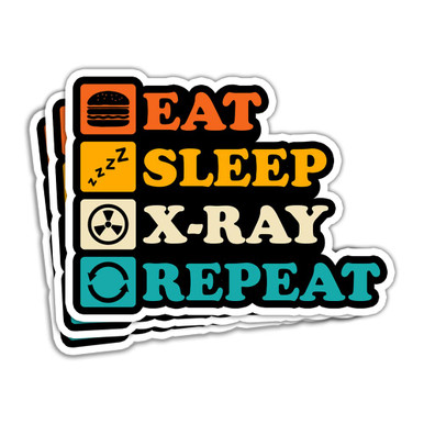 FANILA (Set of 3) - Radiology Sticker Eat Sleep X-Ray Repeat Xray ...