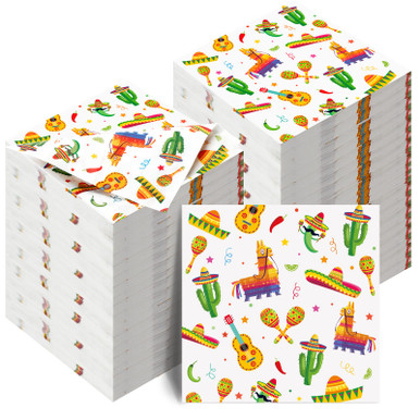 Nuanchu 200 Pcs Fiesta Napkins for Cinco De Mayo Party Mexico Cactus ...