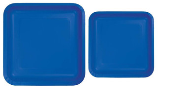 Oojami 100 Count Square Blue Paper Plates 50~9" Dinner Paper Plates 50 ...