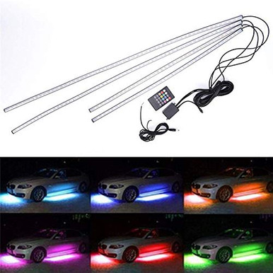 SOCAL-LED 4x LED Undercar Glow Light Strip RGB 8 Color LED Underbody ...
