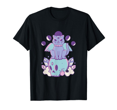 Pastel goth cat gothic T-Shirt - Warehousesoverstock