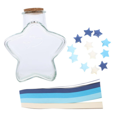 BIUDECO 1 Set Origami Star Wedding Origami Paper Clear Glass Bottles ...