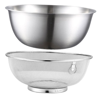 CIYODO Mesh Strainer 1 Set Stainless Steel Drain Basket Mixing Bowls ...