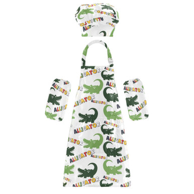 NFMILI Alligator Cute Kids Apron and Chef Hat Set, Boys Girls ...