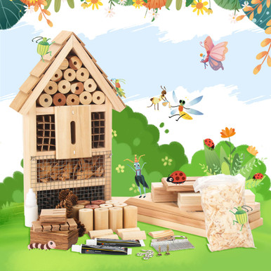 Large Cedar Wood Insect House Kit for Kids DIY Project Backyard Insect ...